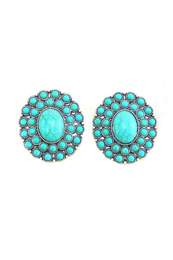 WESTERN CONCHO DESIGN POST EARRINGS – SNOWINGWEST