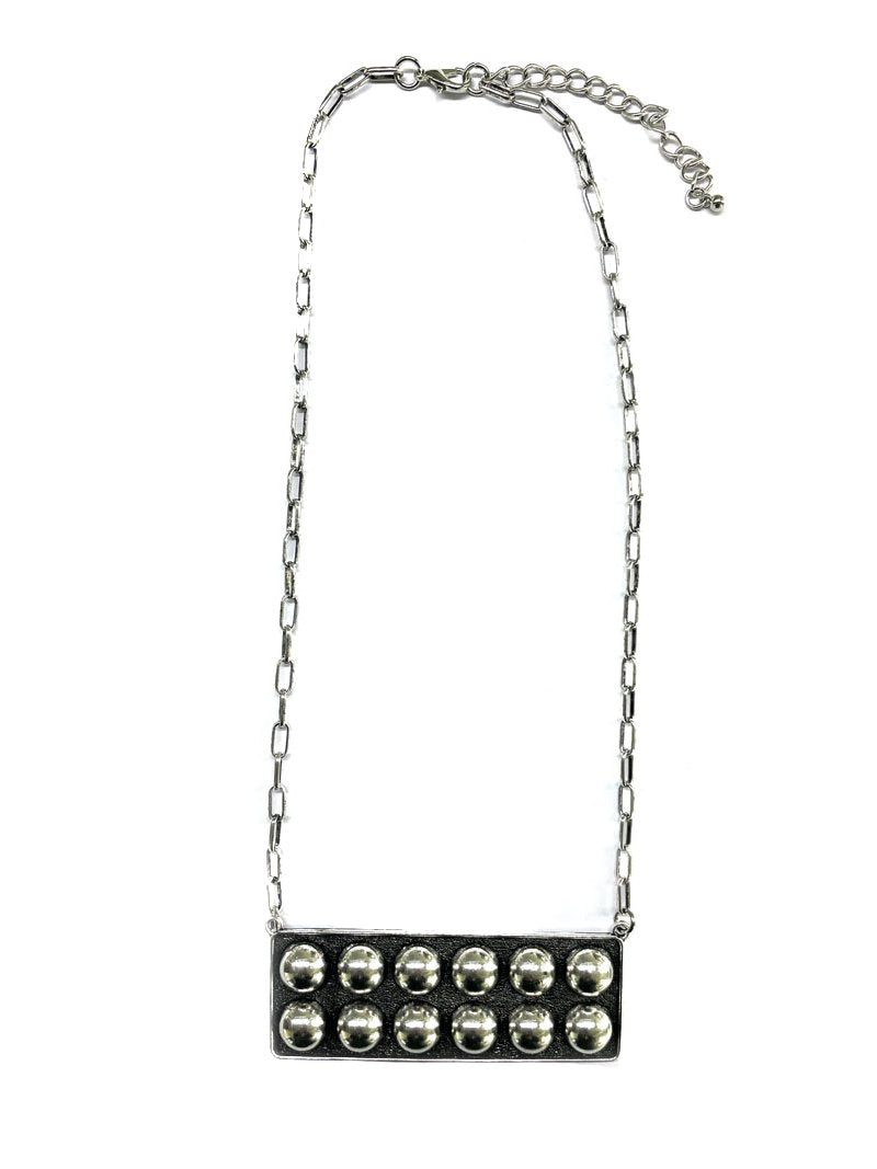 Western Double Bubble Metal Plate Necklace – SNOWINGWEST