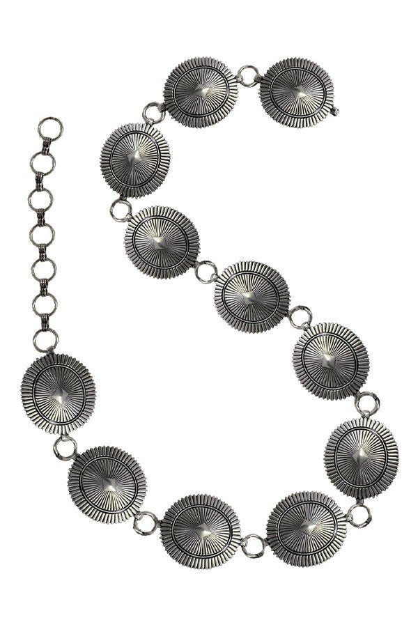 WESTERN METAL CONCHO CHAIN BELT – SNOWINGWEST